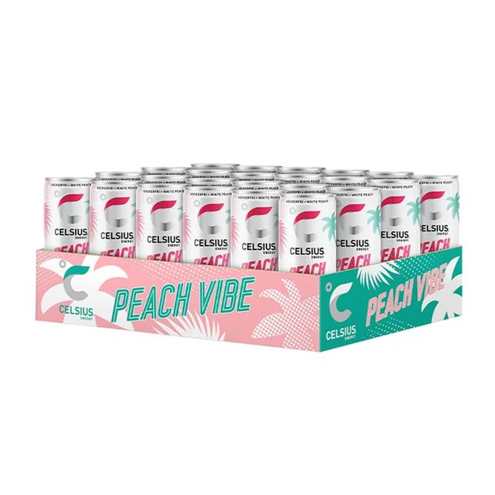24 x Celsius, 355 ml (Peach Vibe) | Kampagner - Udsalg!