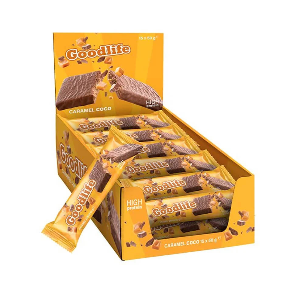 15 x Goodlife Proteinbar, 50 g (Caramel Coco) | Proteinbarer - Bars